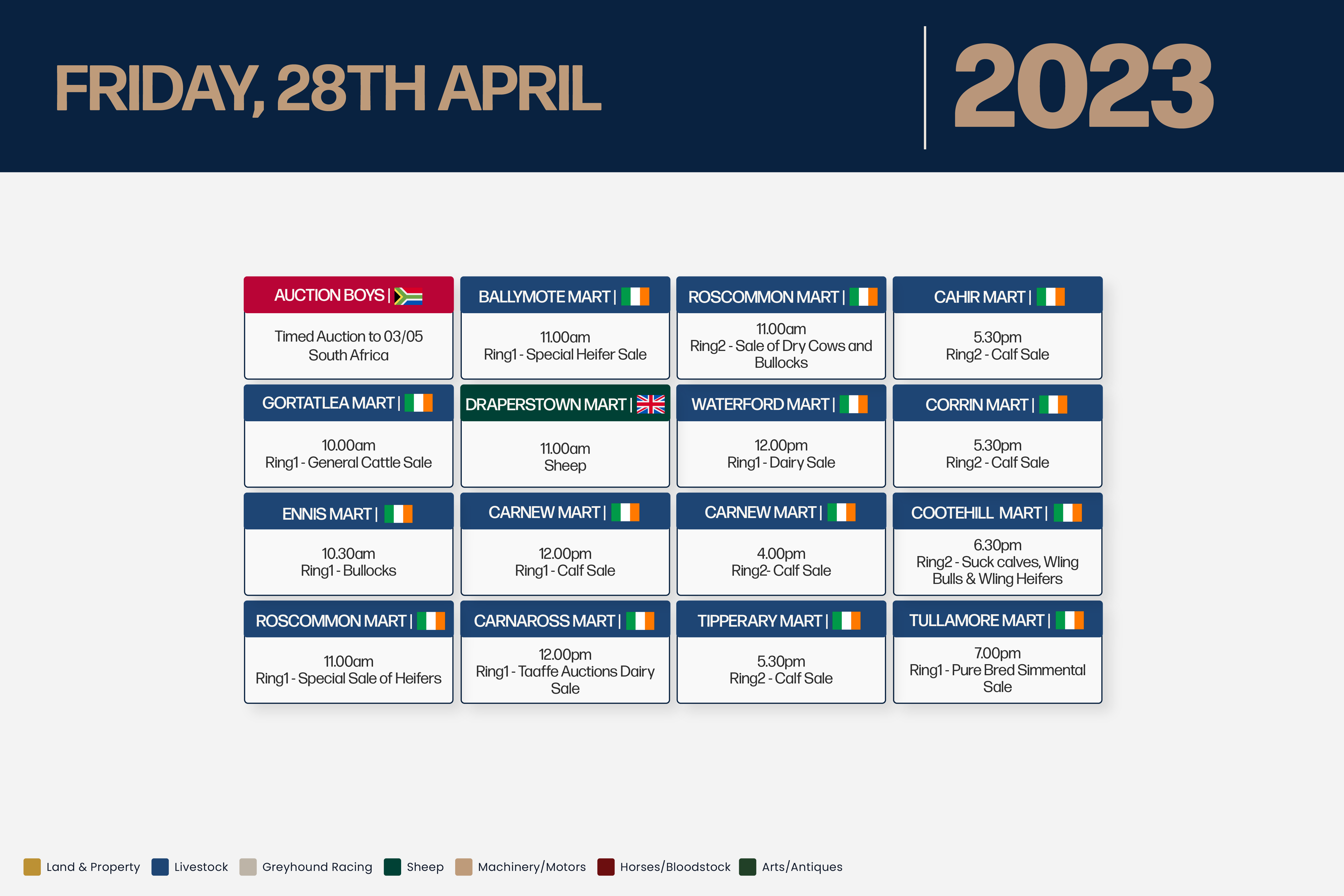 Online Auctions – Friday’s Calendar 28/04/2023 - LSL Auctions News