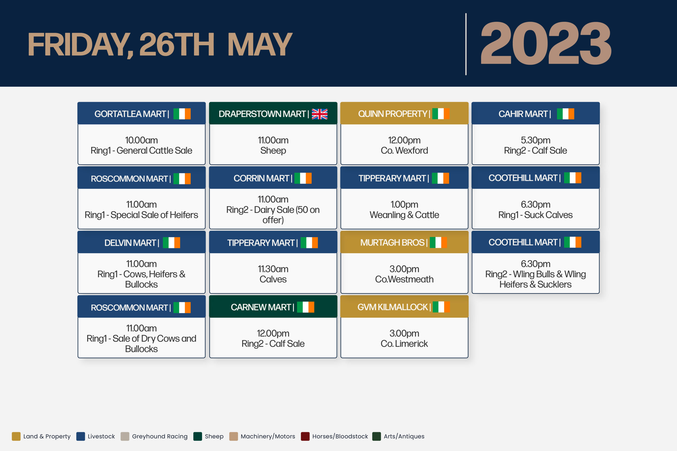 Online Auctions – Friday’s Calendar 26/05/2023 - LSL Auctions News